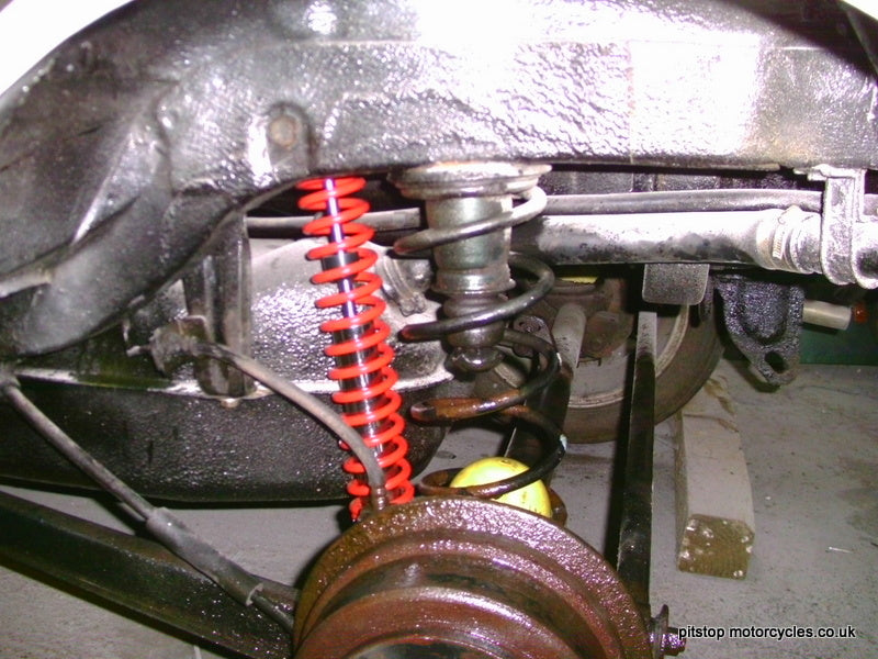 Johnny Cab - Rear suspension upgraded – Pitstop Motorcycles Ltd